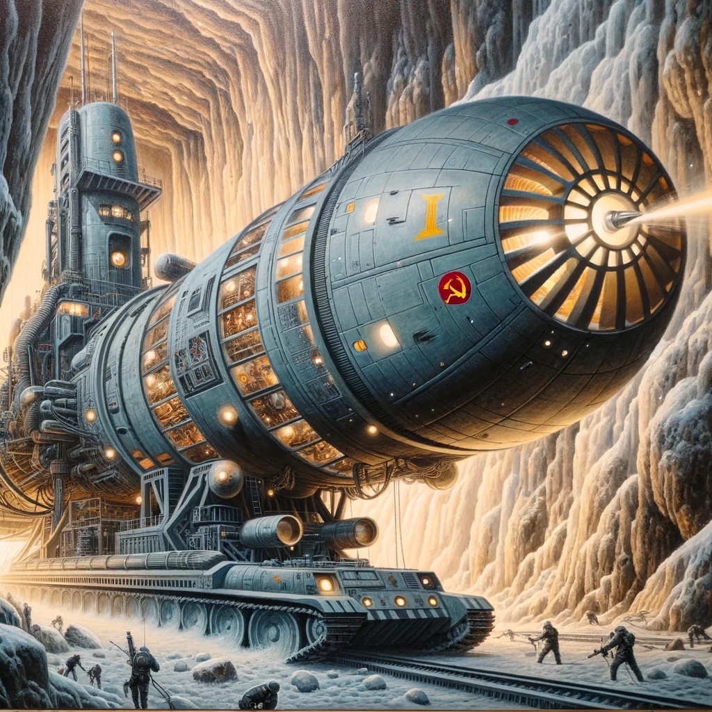 A szovjet nukleáris hajtású szárazföldi “tengeralattjáró”, amely a föld ...